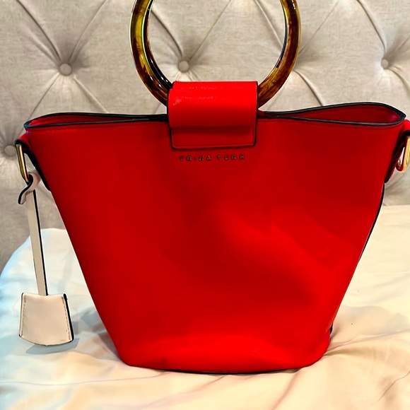 Trina Turk | Bags | Sold Hp Trina Turk Red Bucket Style Handbag | Poshmark